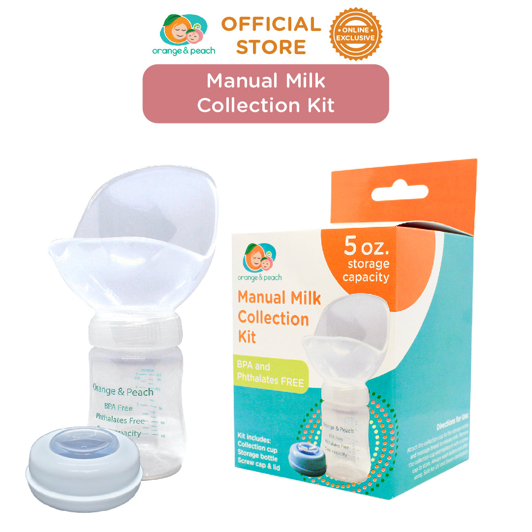 Orange and Peach Manual Milk Collection Kit with Storage Bottle for Ha